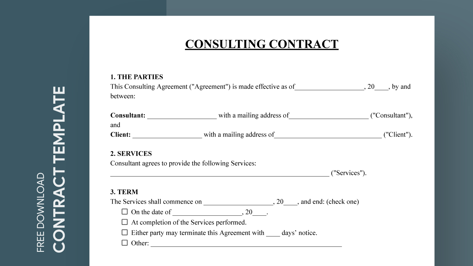 Consulting Contract Free Google Docs Template - gdoc.io
