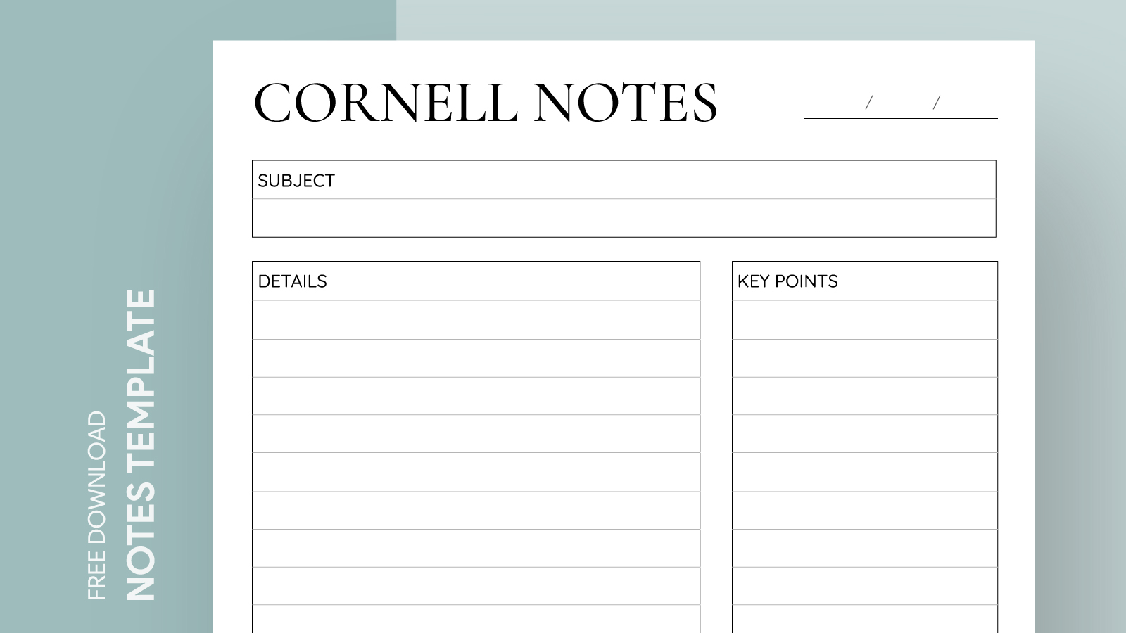 Cornell Notes Paper Free Google Docs Template - gdoc.io