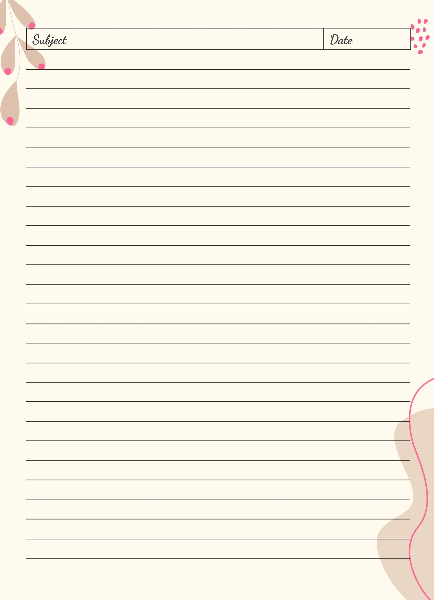 Cute Aesthetic Notes Template Aesthetic Elegants