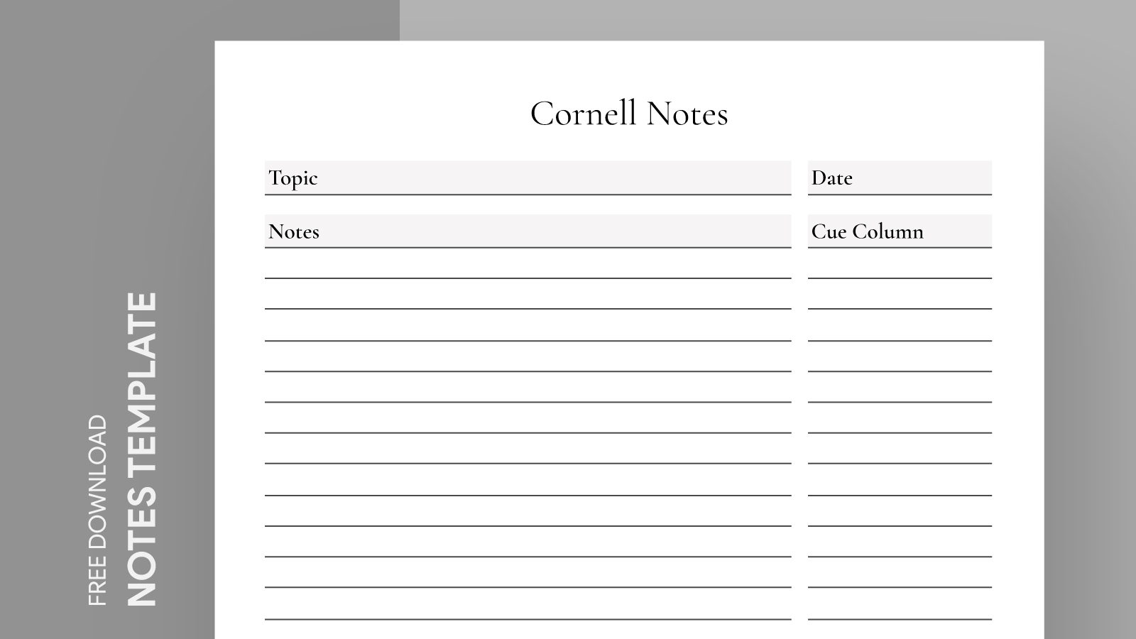 Customizable Cornell Notes Free Google Docs Template - gdoc.io