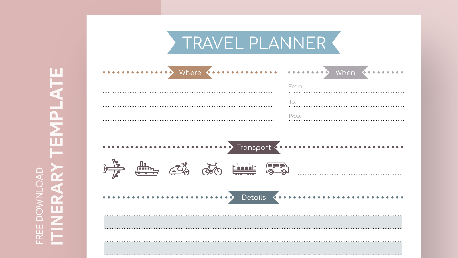 Cute Itinerary Free Google Docs Template Gdoc io