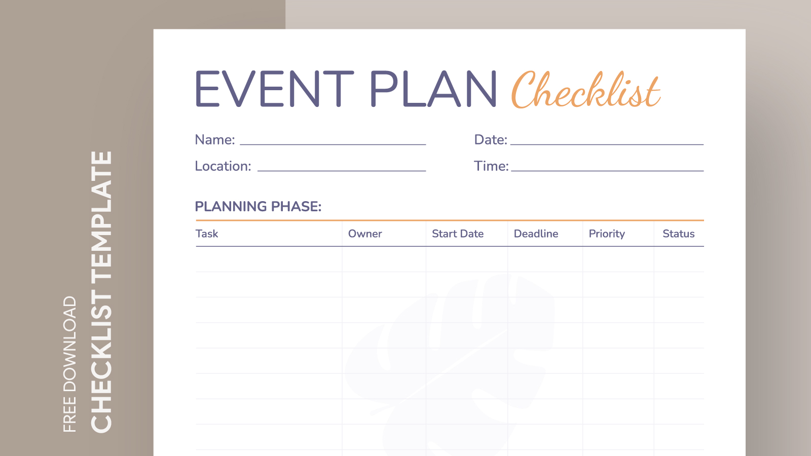 Event Plan Checklist Free Google Docs Template - gdoc.io
