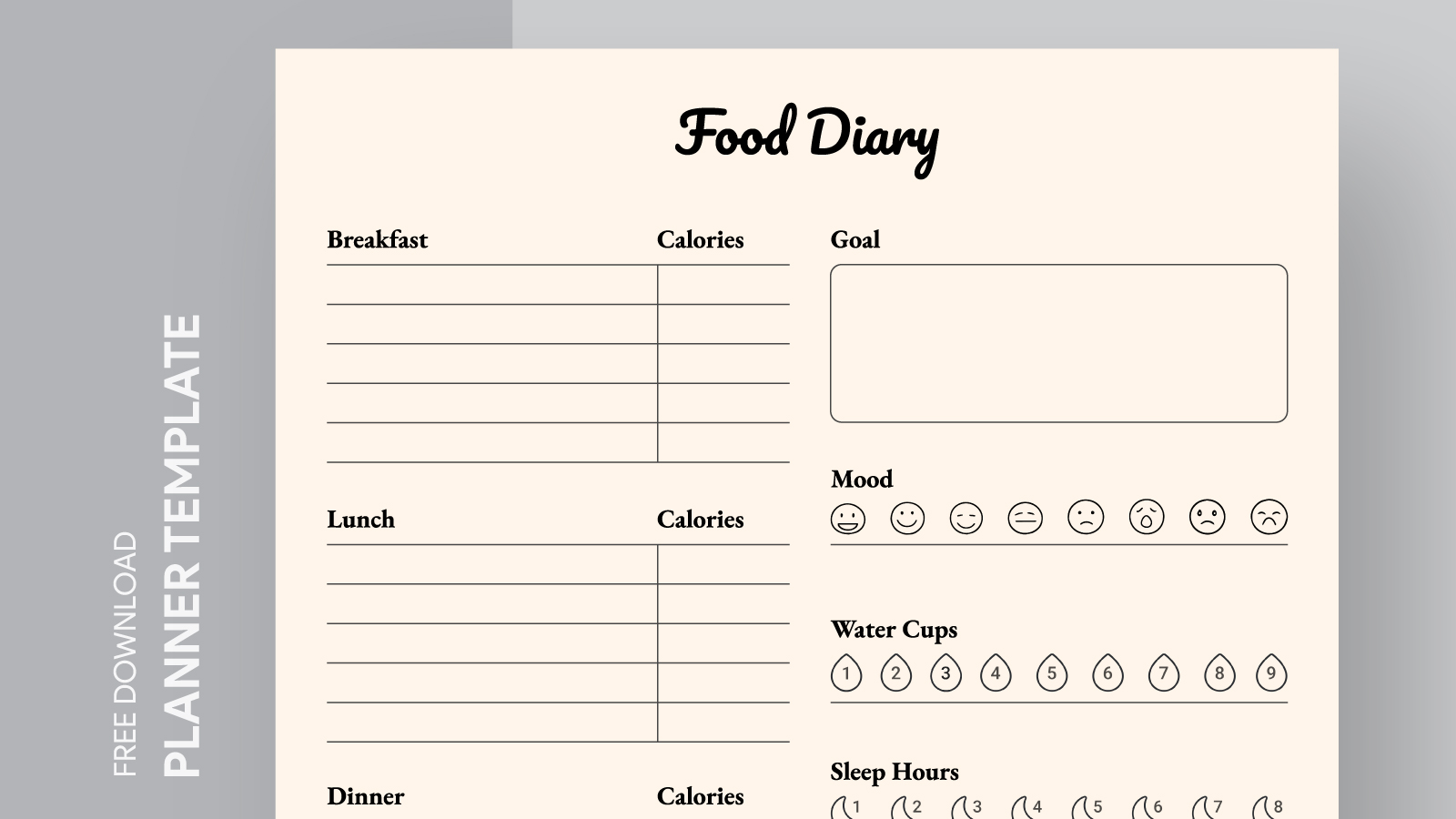 Food Diary Free Google Docs Template - gdoc.io