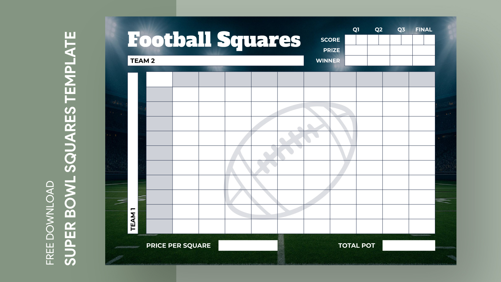 Fundraiser Super Bowl Squares Free Google Docs Template - gdoc.io