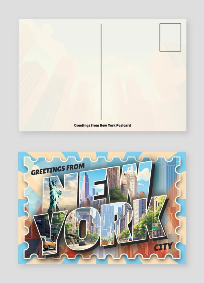 Postcard Template Set Of 12 Postcards, . 1 Of Each Design. New Orleans