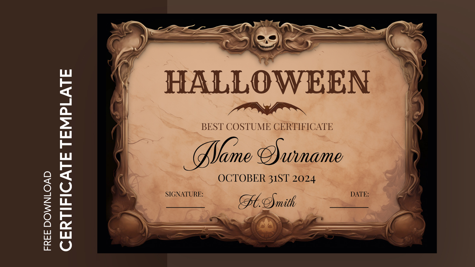 Halloween Certificate Free Google Docs Template - gdoc.io