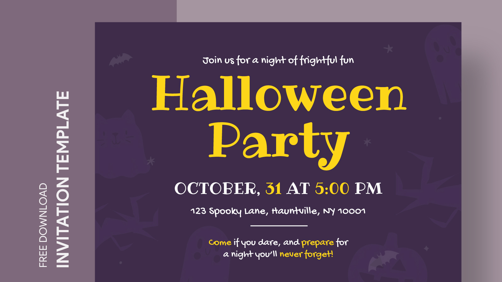 Halloween Invitation Free Google Docs Template - gdoc.io