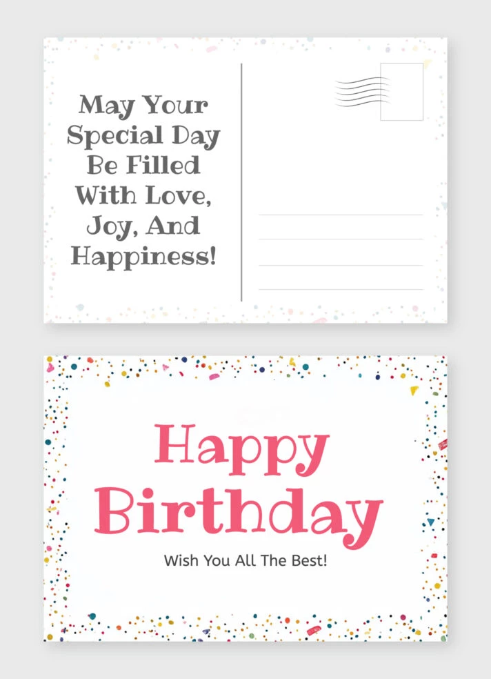 Happy Birthday Postcard Template