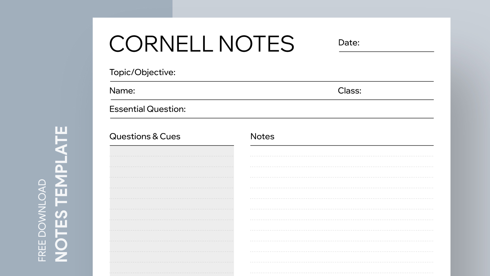 High School Cornell Notes Free Google Docs Template - gdoc.io