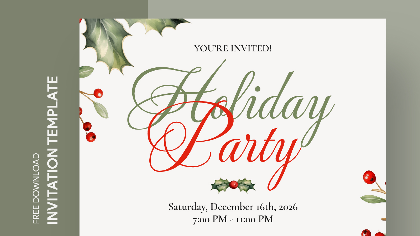Holiday Invitation Free Google Docs Template - gdoc.io