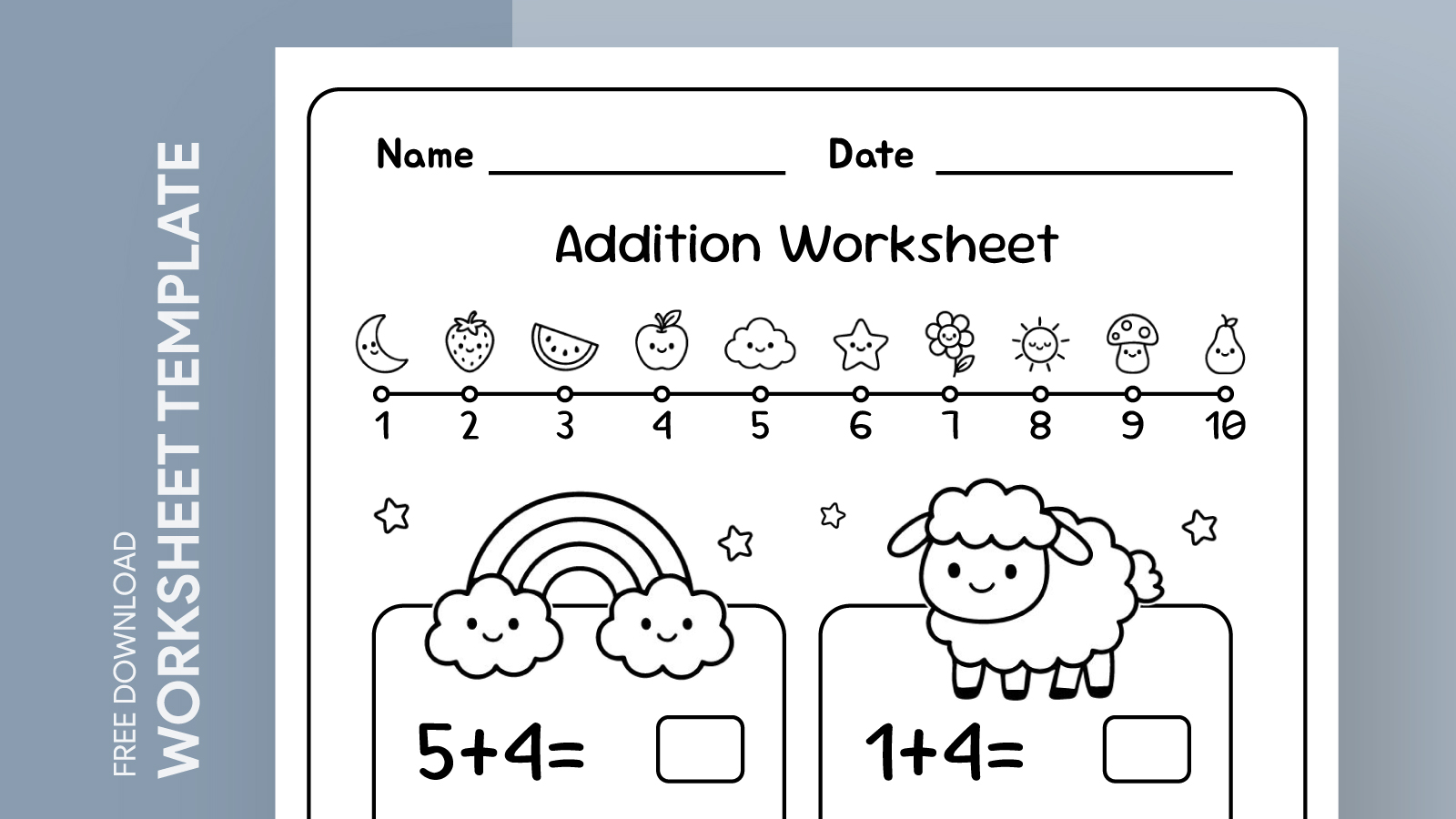 Kindergarten Addition Worksheet Free Google Docs Template - gdoc.io