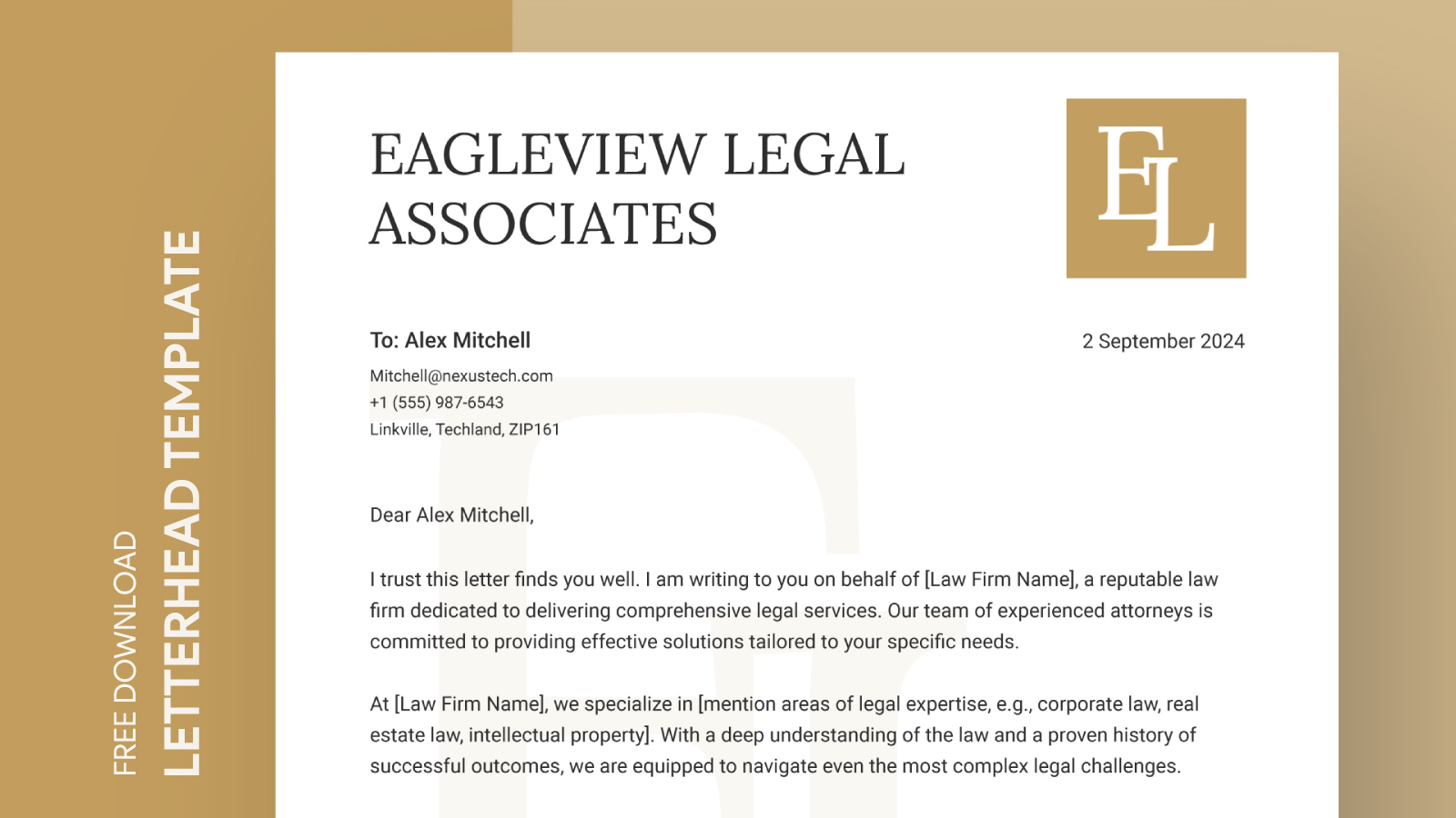 Legal Letterhead Free Google Docs Template - gdoc.io