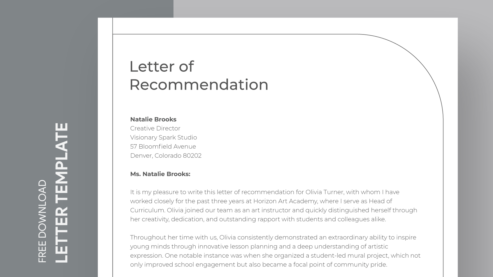 Letter of Recommendation Free Google Docs Template - gdoc.io