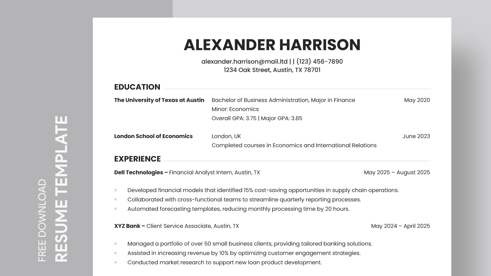 Mccombs Resume Free Google Docs Template - gdoc.io