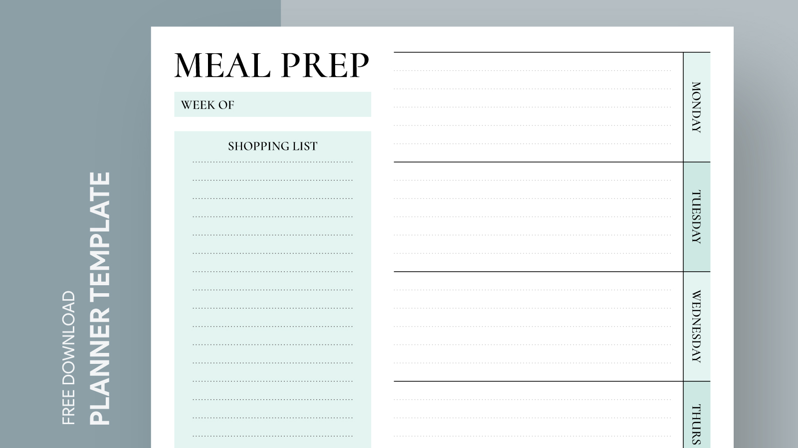 Meal Prep Free Google Docs Template - gdoc.io