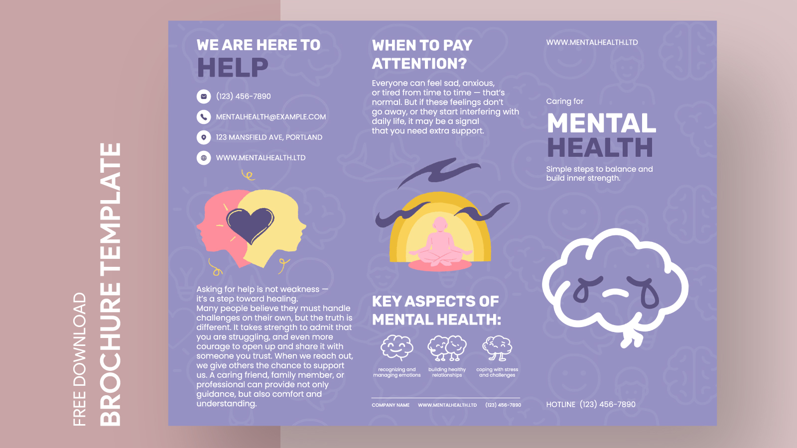 Mental Health Brochure Free Google Docs Template - gdoc.io