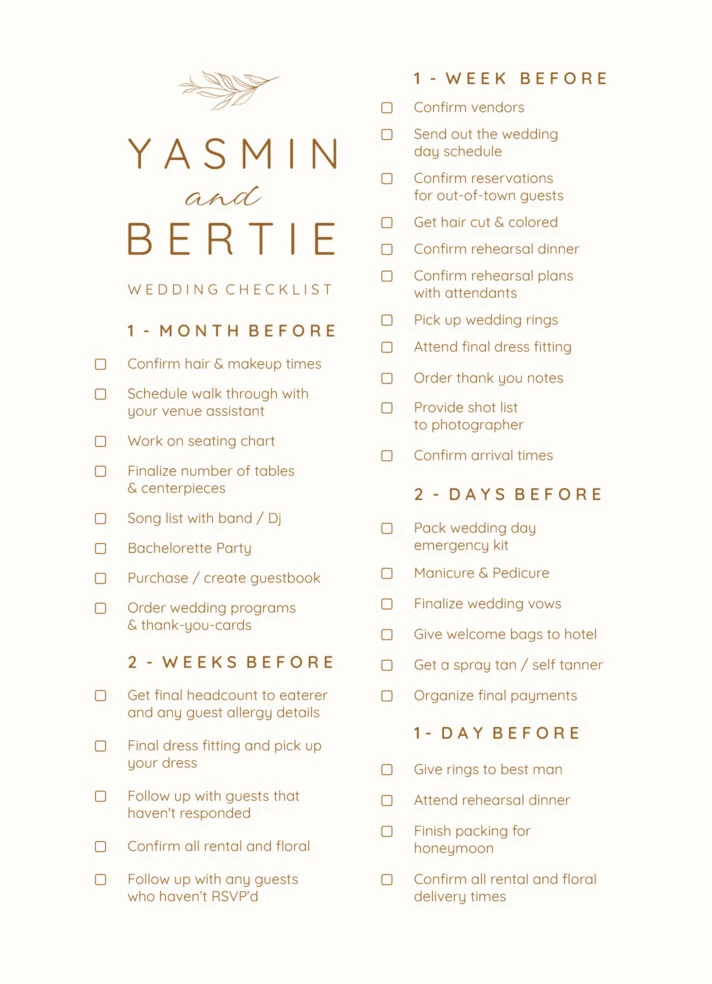 Week before wedding checklist 60 photos - Vianawedding.com