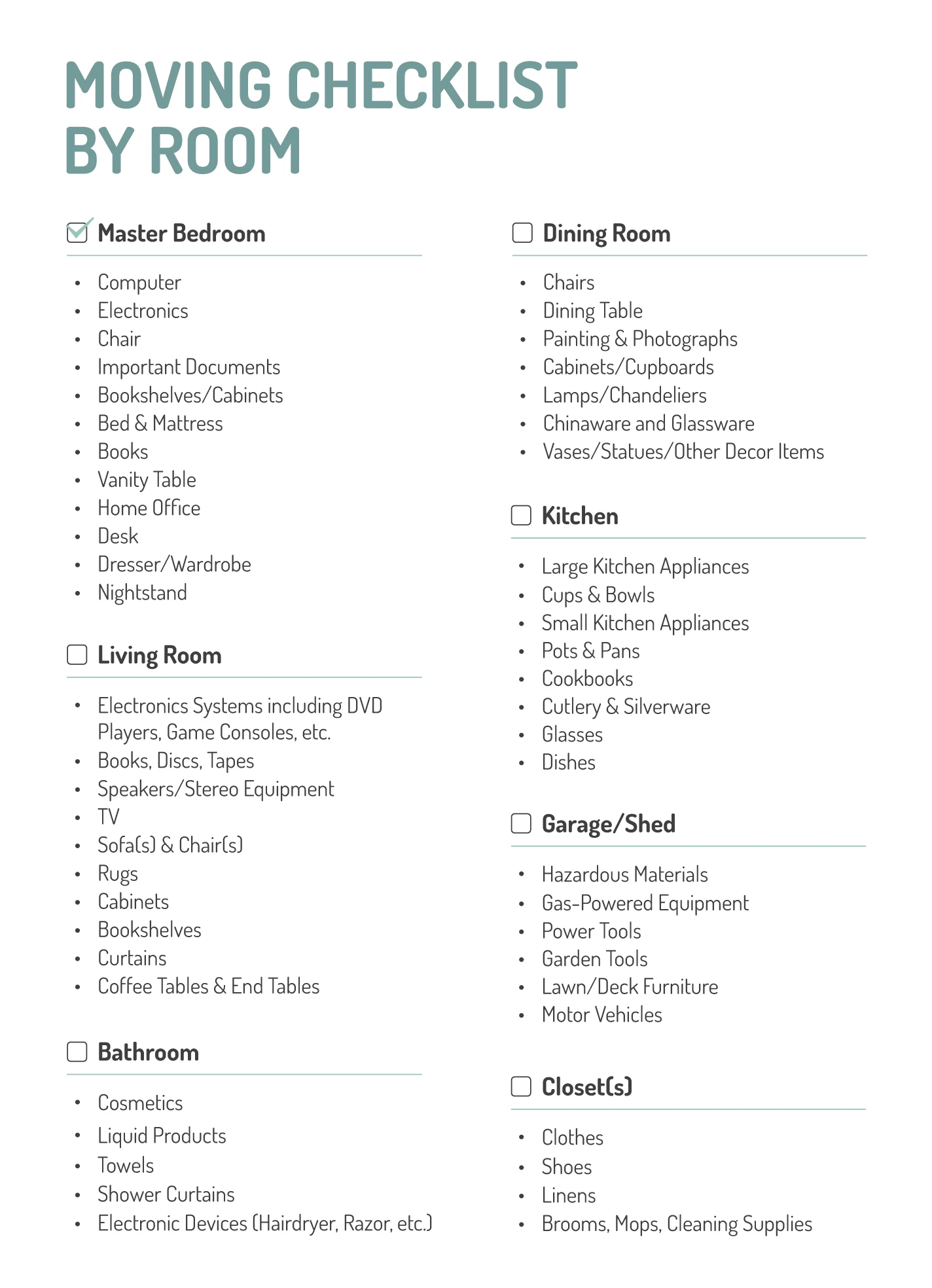 Free 9 Sample Dorm Room Checklists In Google Docs Ms Word Pages Pdf