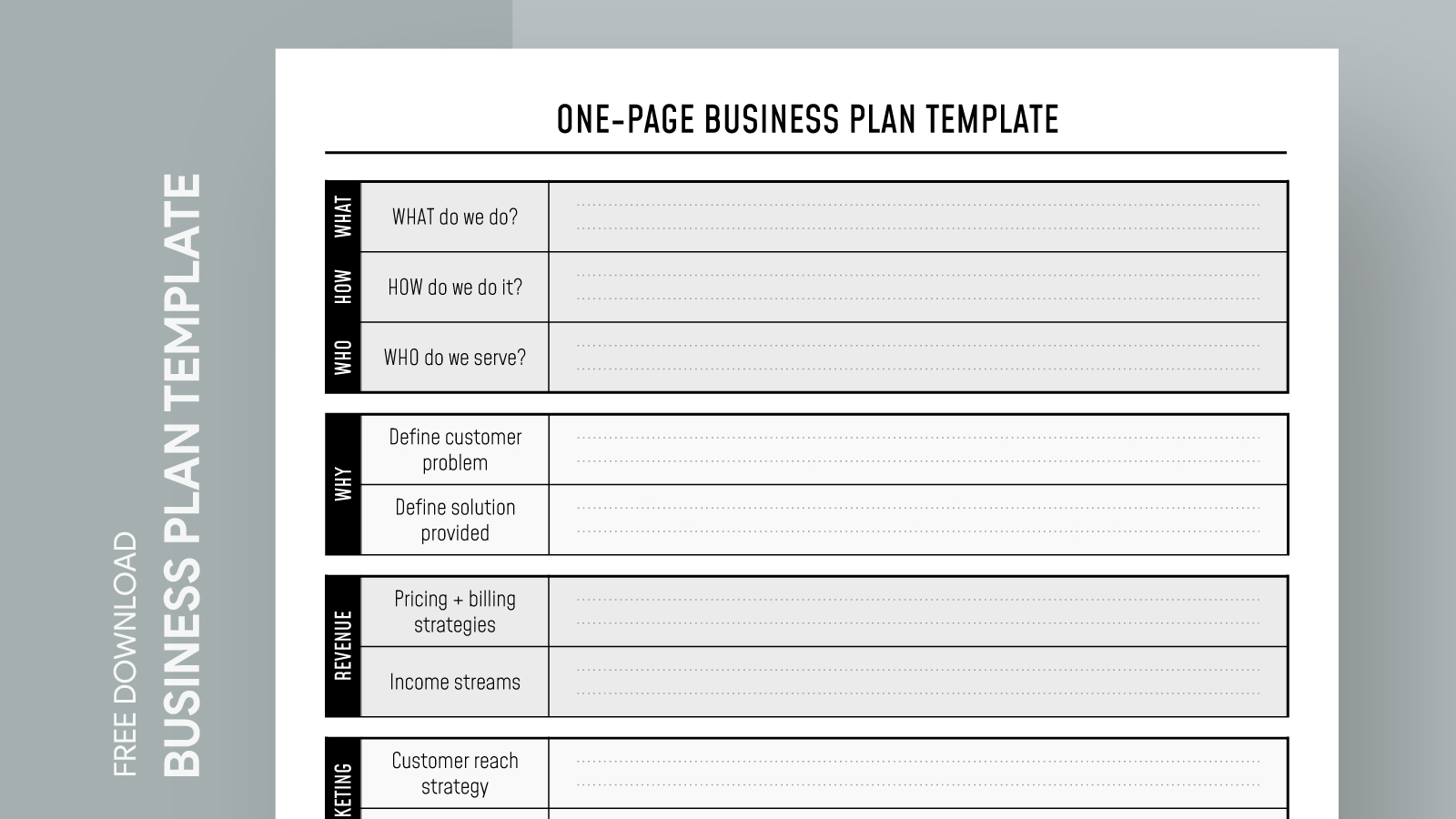 One Page Business Plan Free Google Docs Template - gdoc.io