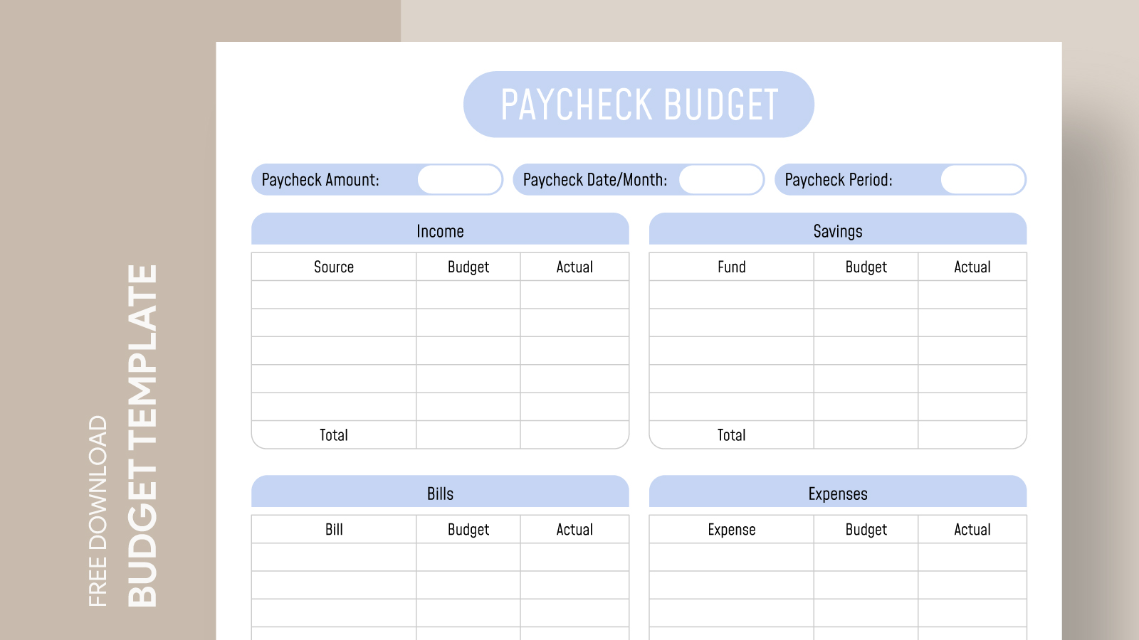Paycheck Budget Free Google Docs Template - gdoc.io