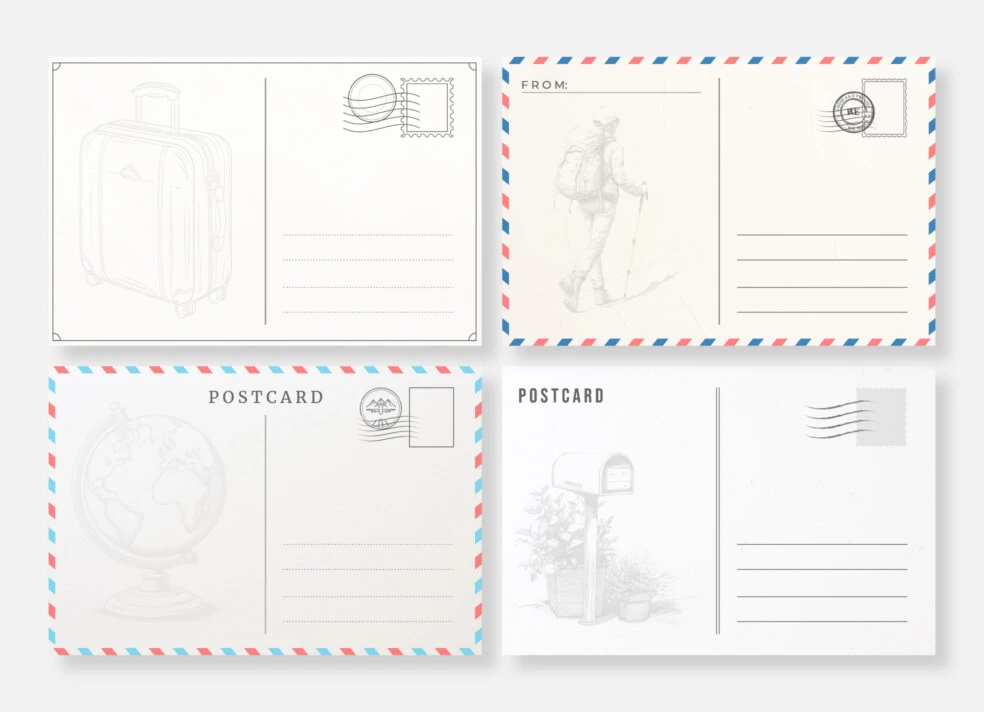 Vintage Postcard Template Back