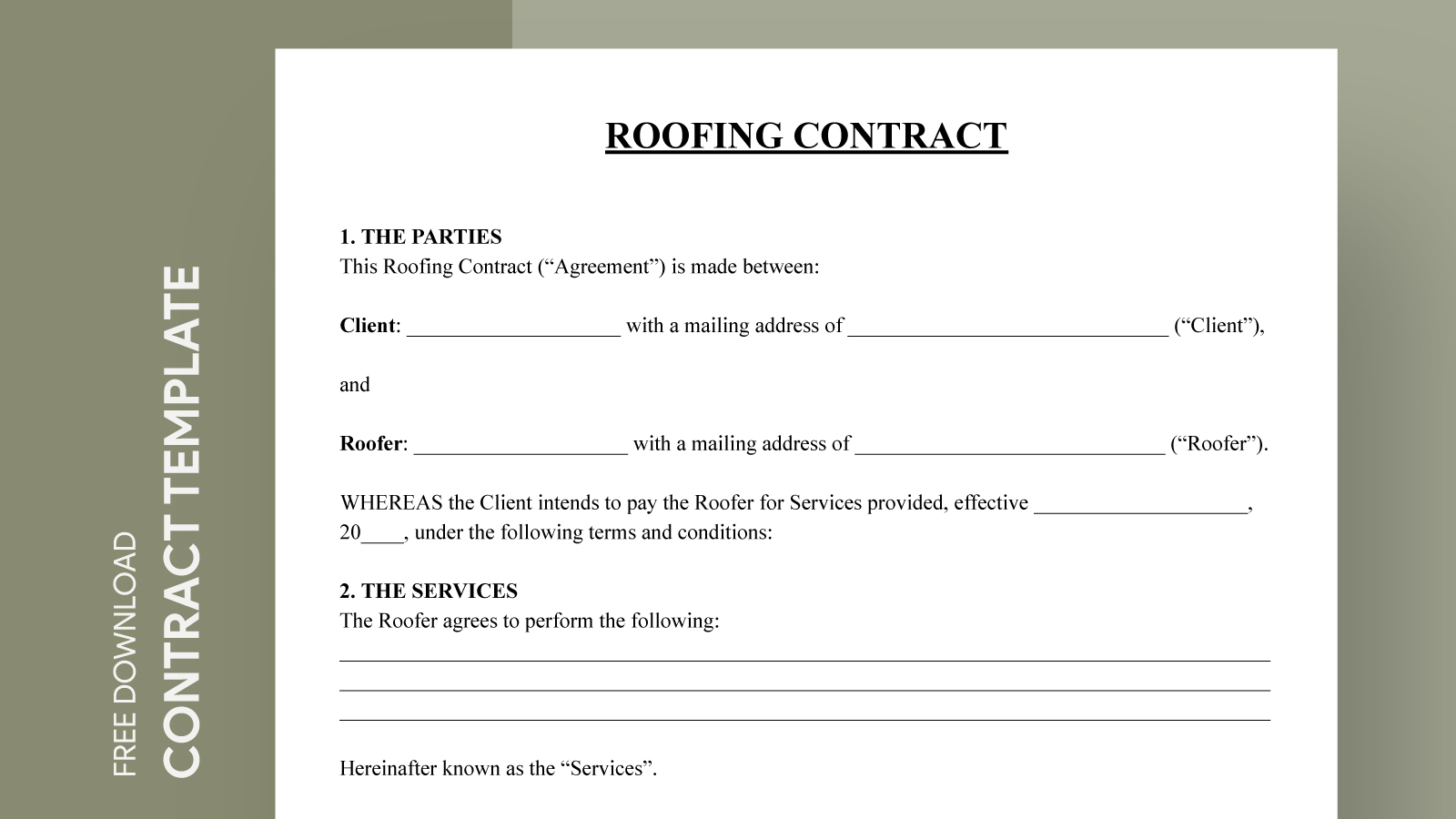Roofing Contract Free Google Docs Template - gdoc.io