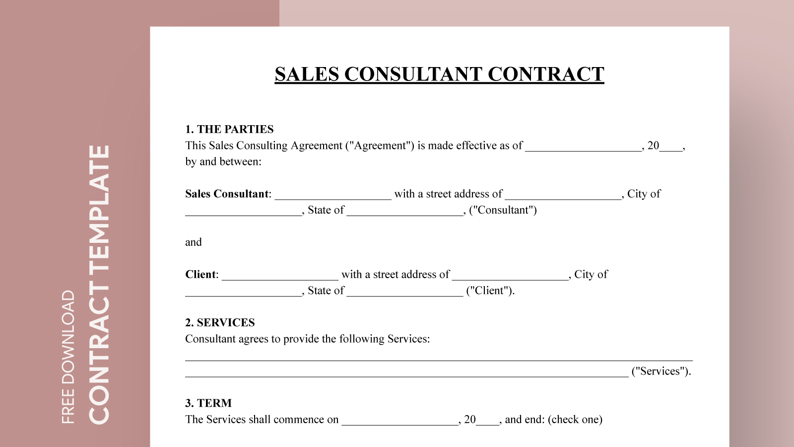 Sales Consultant Contract Free Google Docs Template - gdoc.io