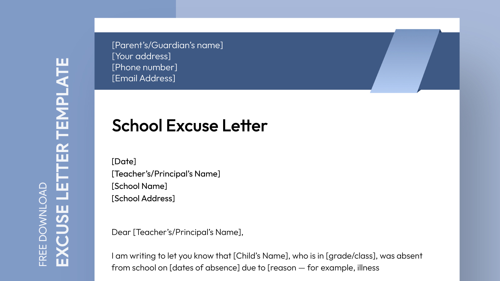 School Excuse Letter Free Google Docs Template - gdoc.io
