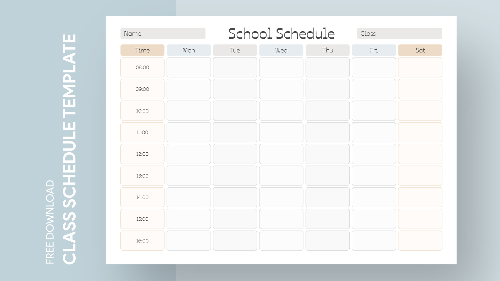 School Schedule Free Google Docs Template - gdoc.io