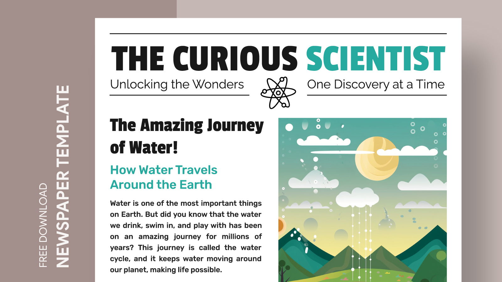 Science Newspaper for Kids Free Google Docs Template - gdoc.io