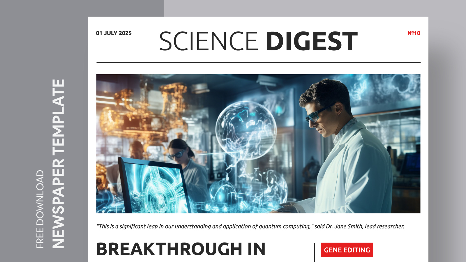 Science Newspaper Free Google Docs Template - gdoc.io