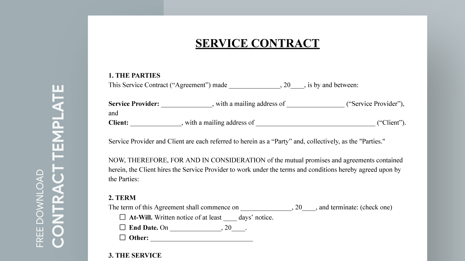 Service Contract Free Google Docs Template - gdoc.io