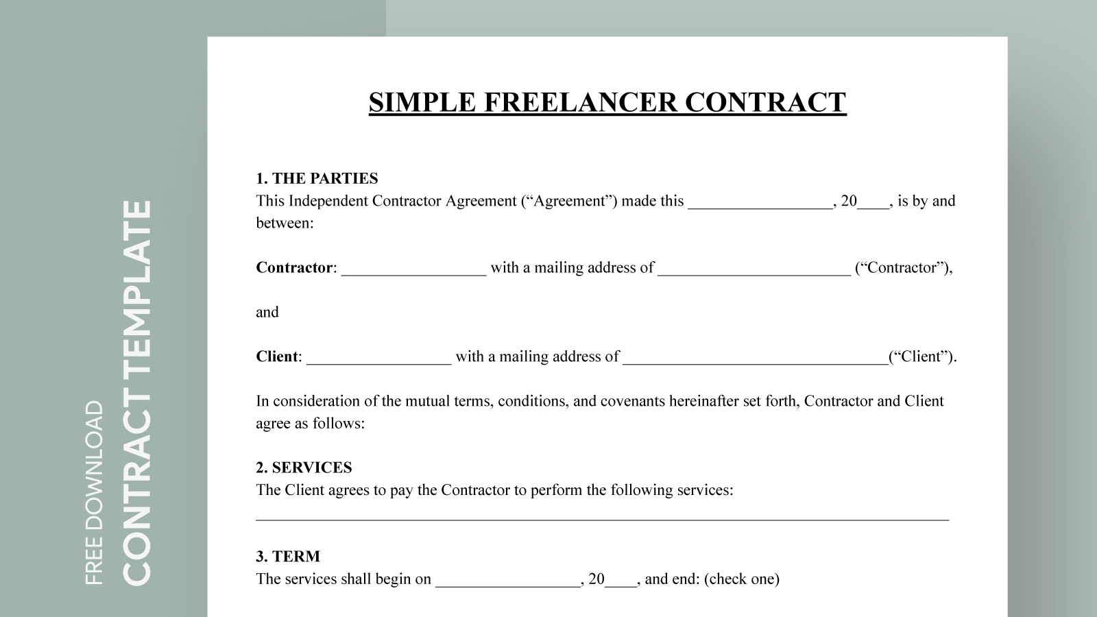 Simple Freelancer Contract Free Google Docs Template - gdoc.io