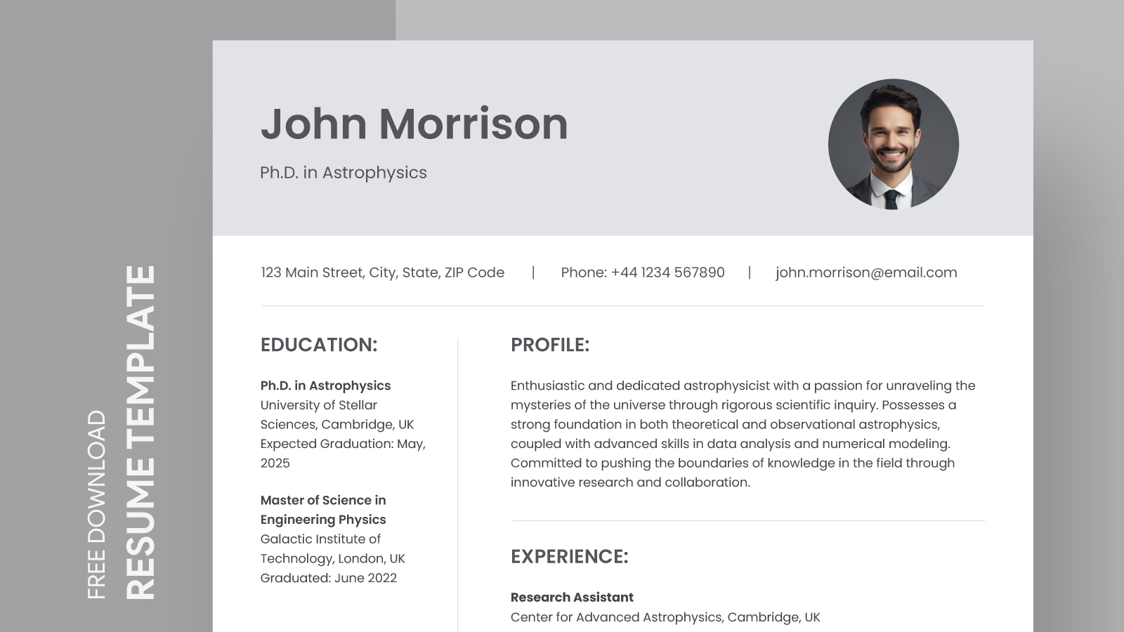 Simple Grey Resume Free Google Docs Template - gdoc.io