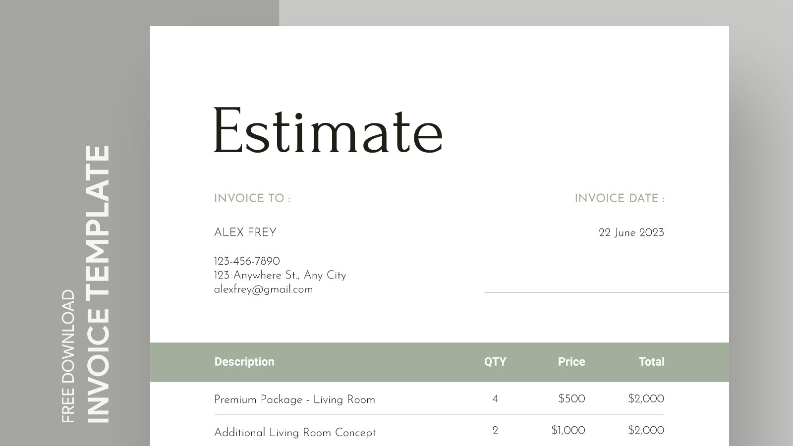 Simple Invoice Free Google Docs Template - gdoc.io