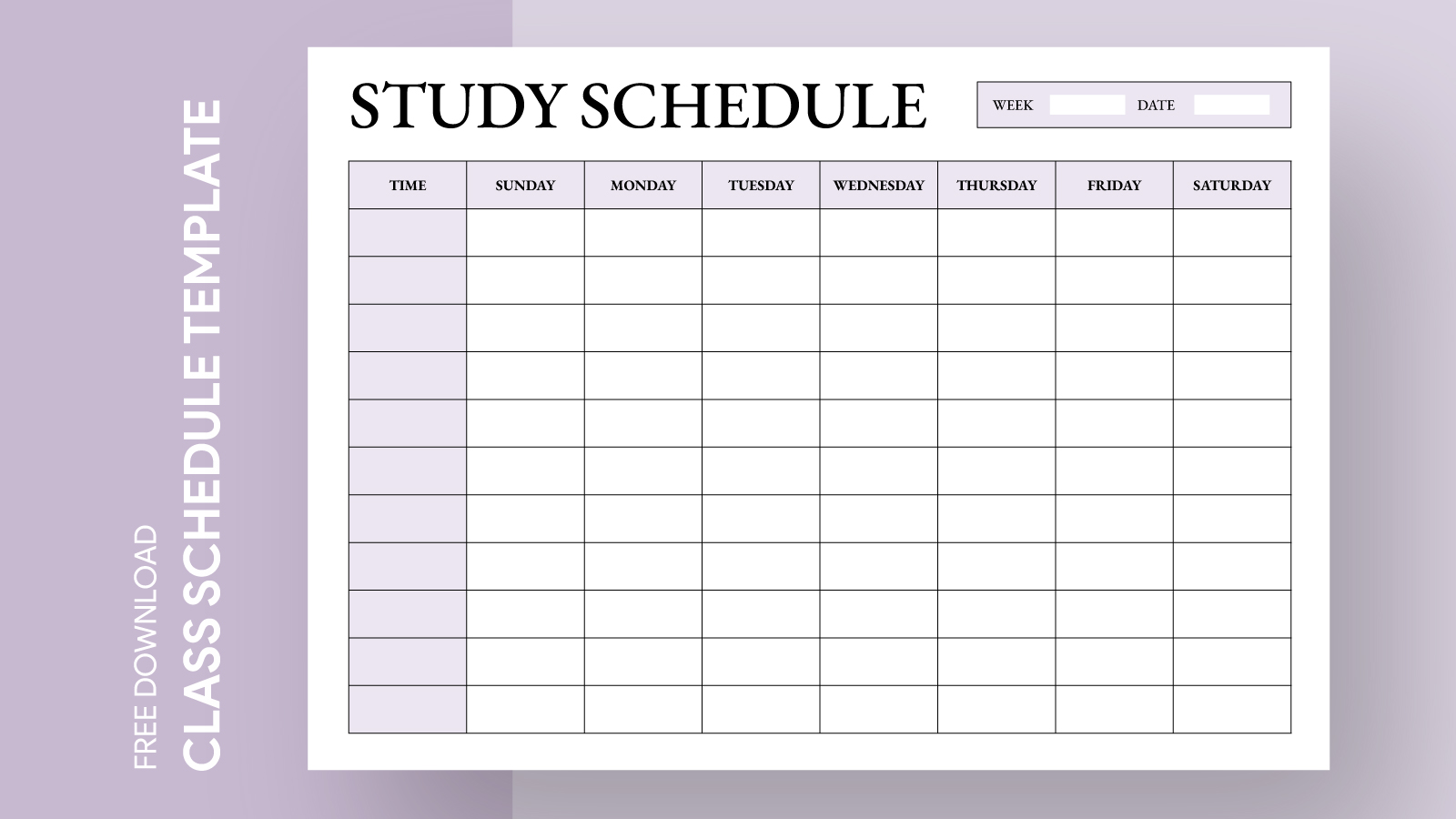 Study Schedule Free Google Docs Template - gdoc.io
