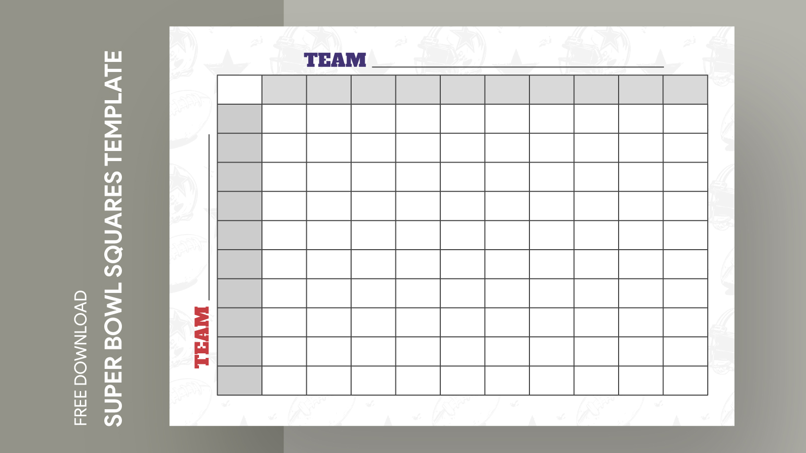 Super Bowl Square Free Google Docs Template - gdoc.io