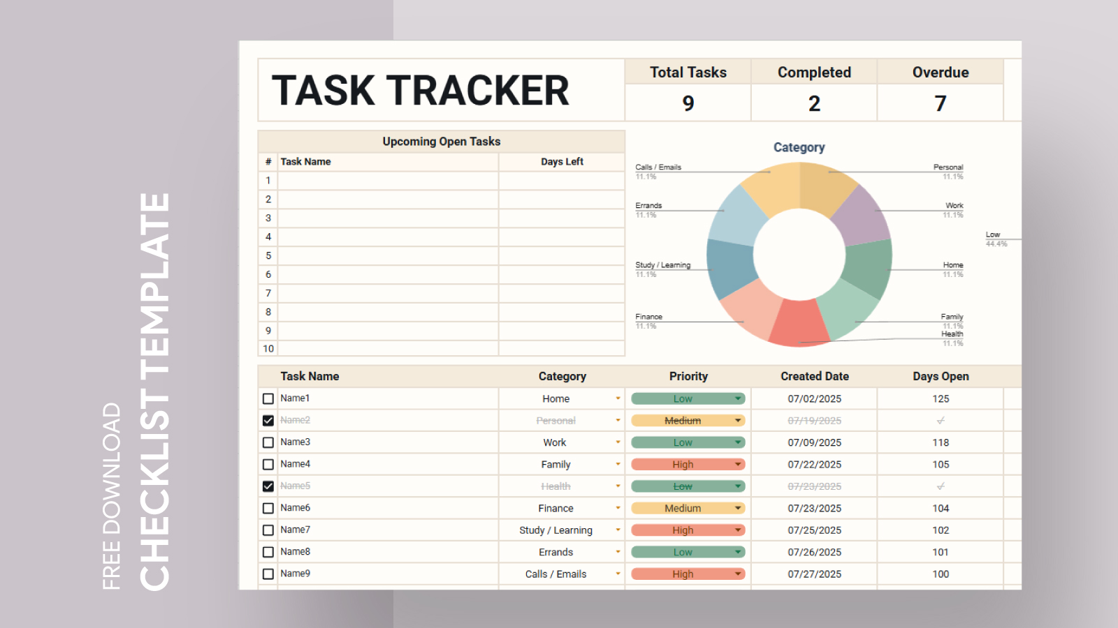 Task Tracker Free Google Sheets Template - gdoc.io
