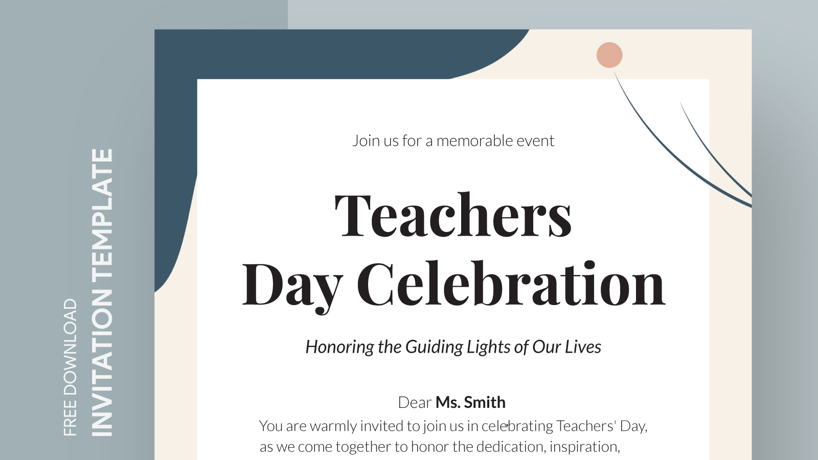 Teachers Day Invitation Card Free Google Docs Template - gdoc.io