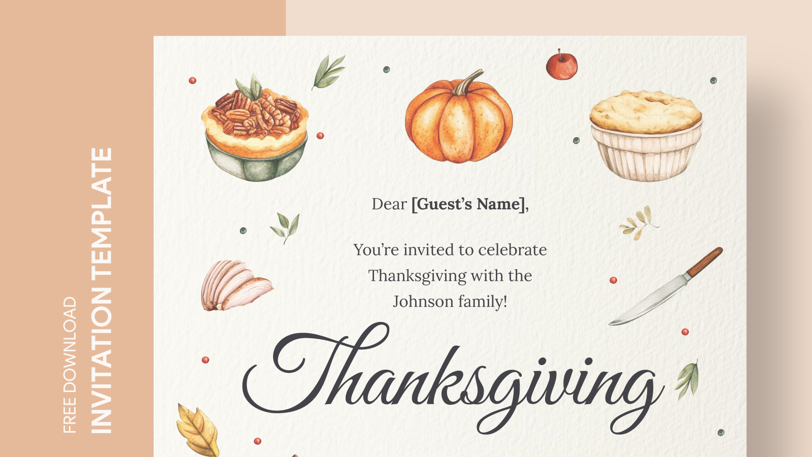 Thanksgiving Invitation Free Google Docs Template - gdoc.io