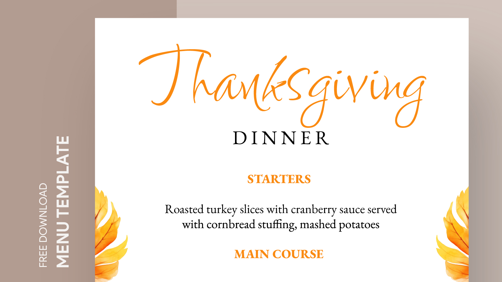 Thanksgiving Menu Free Google Docs Template - gdoc.io
