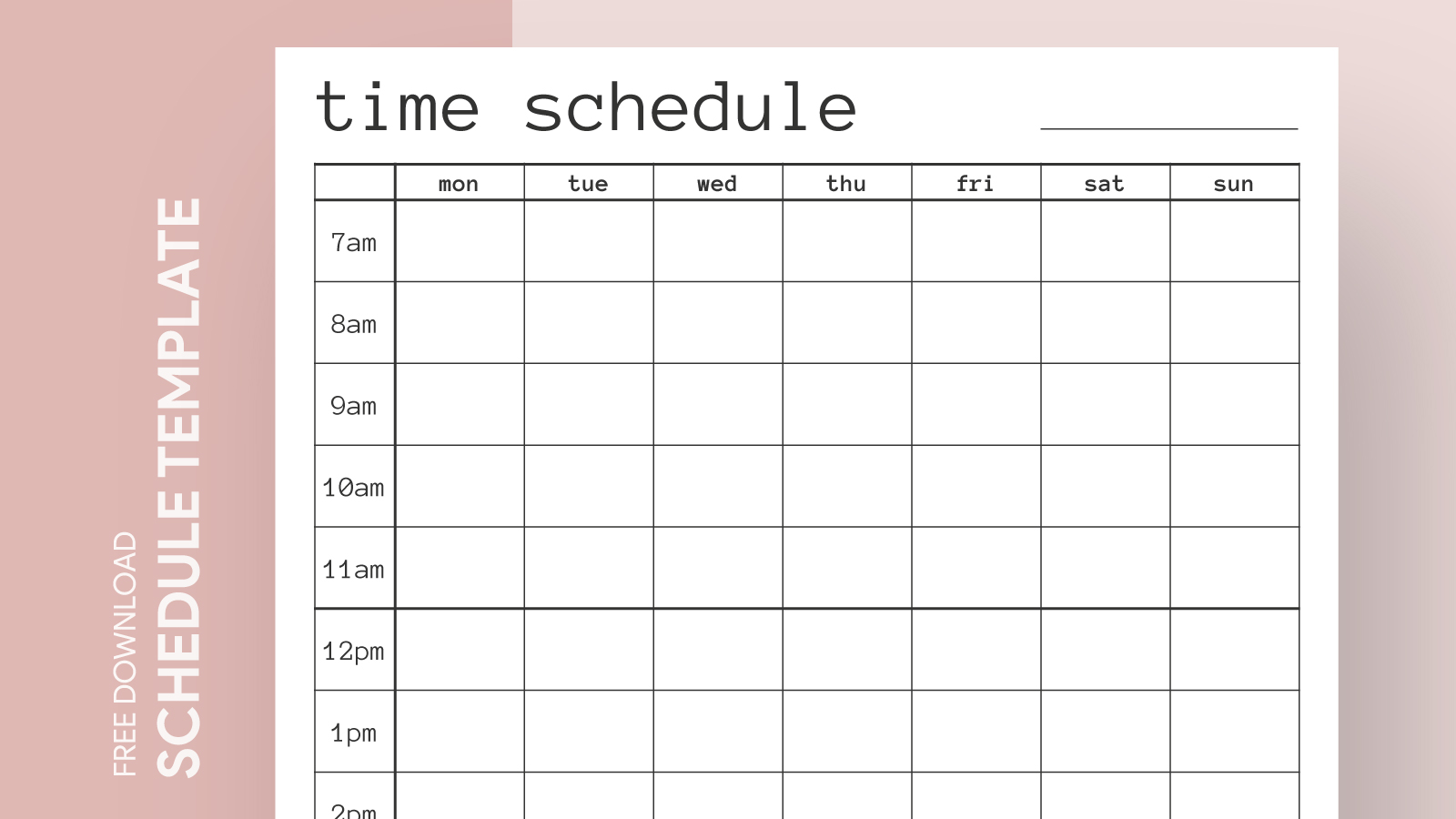 Time Schedule Free Google Docs Template - gdoc.io