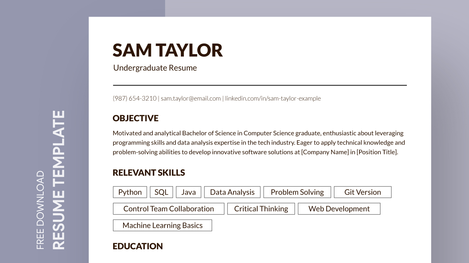 Undergrad Resume Free Google Docs Template - gdoc.io