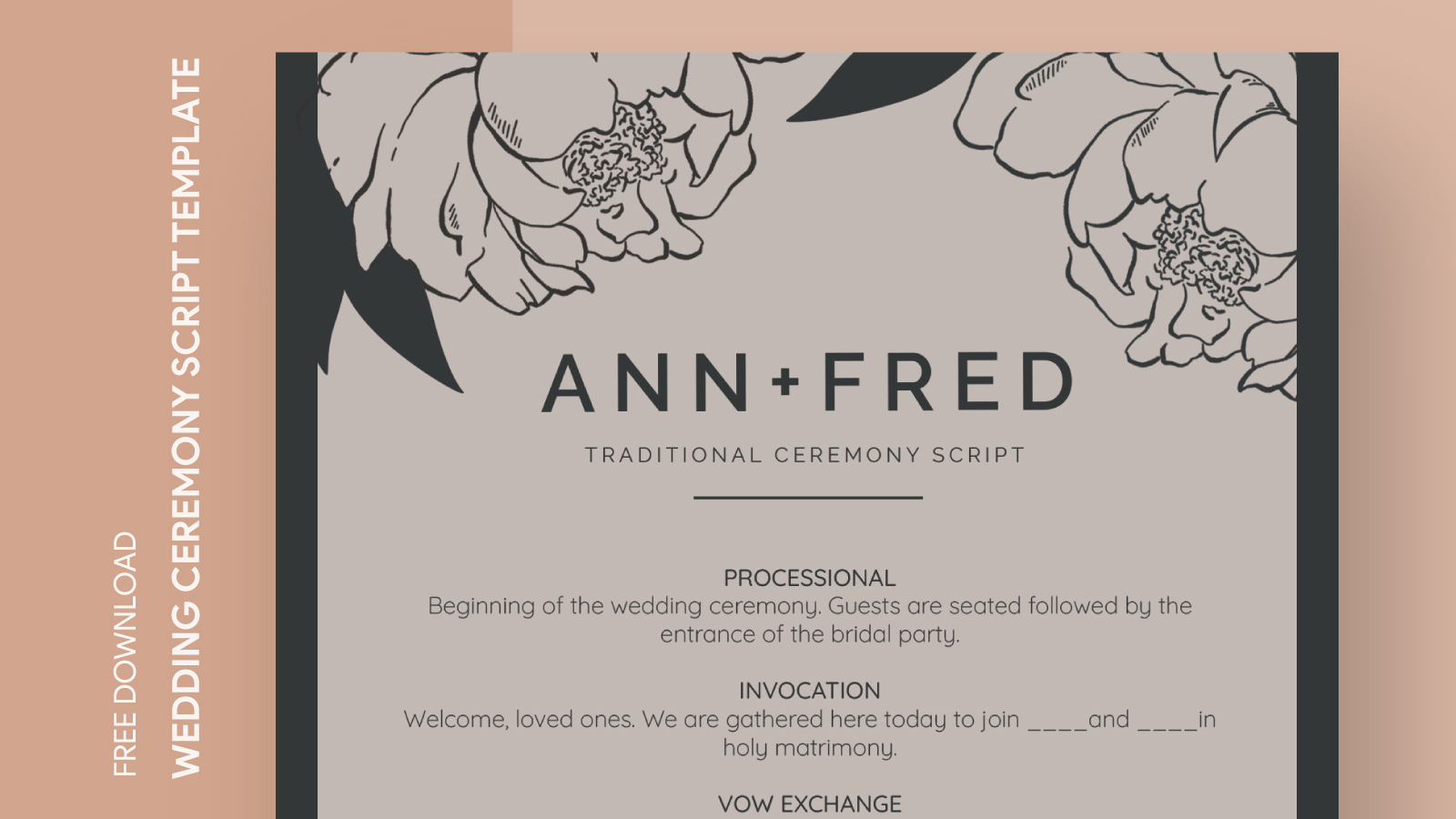 Vintage Wedding Ceremony Script Free Google Docs Template - gdoc.io