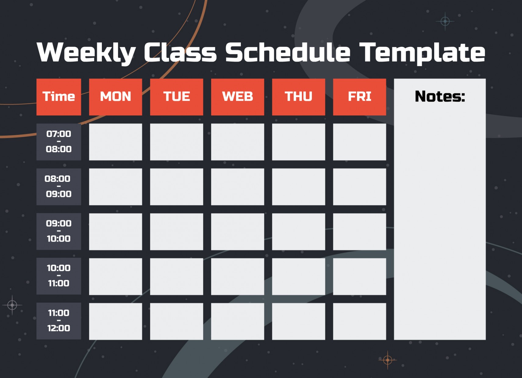 Weekly Class Schedule Free Google Docs Template - gdoc.io