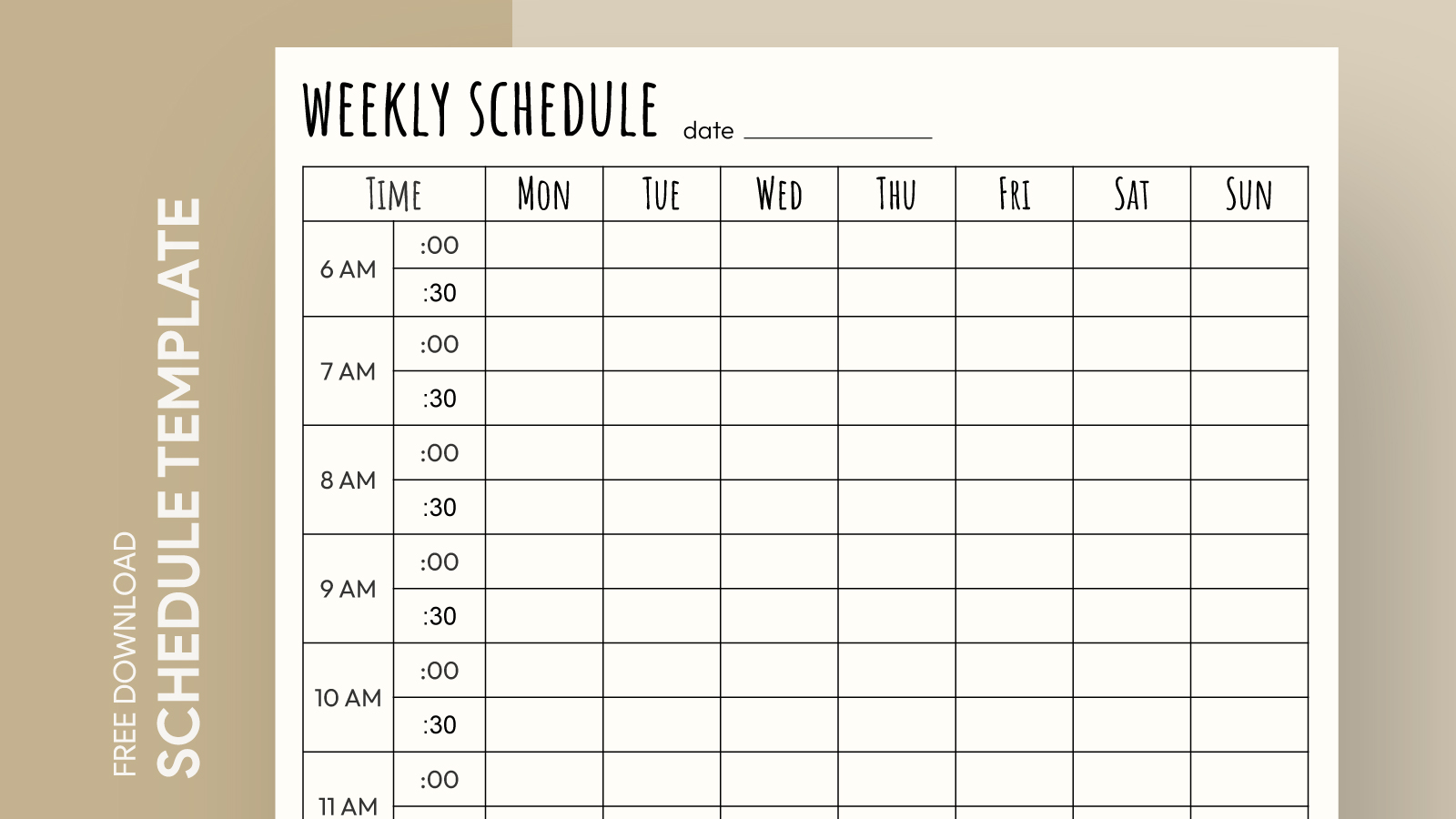 Weekly Schedule Free Google Docs Template - gdoc.io